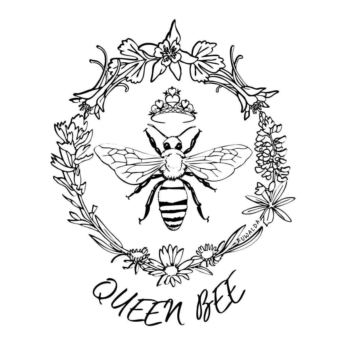 Queen Bee Drawing